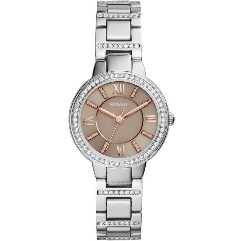 Fossil Women ES4147 Virginia Three Hand Stainless Steel Watch (Silver)